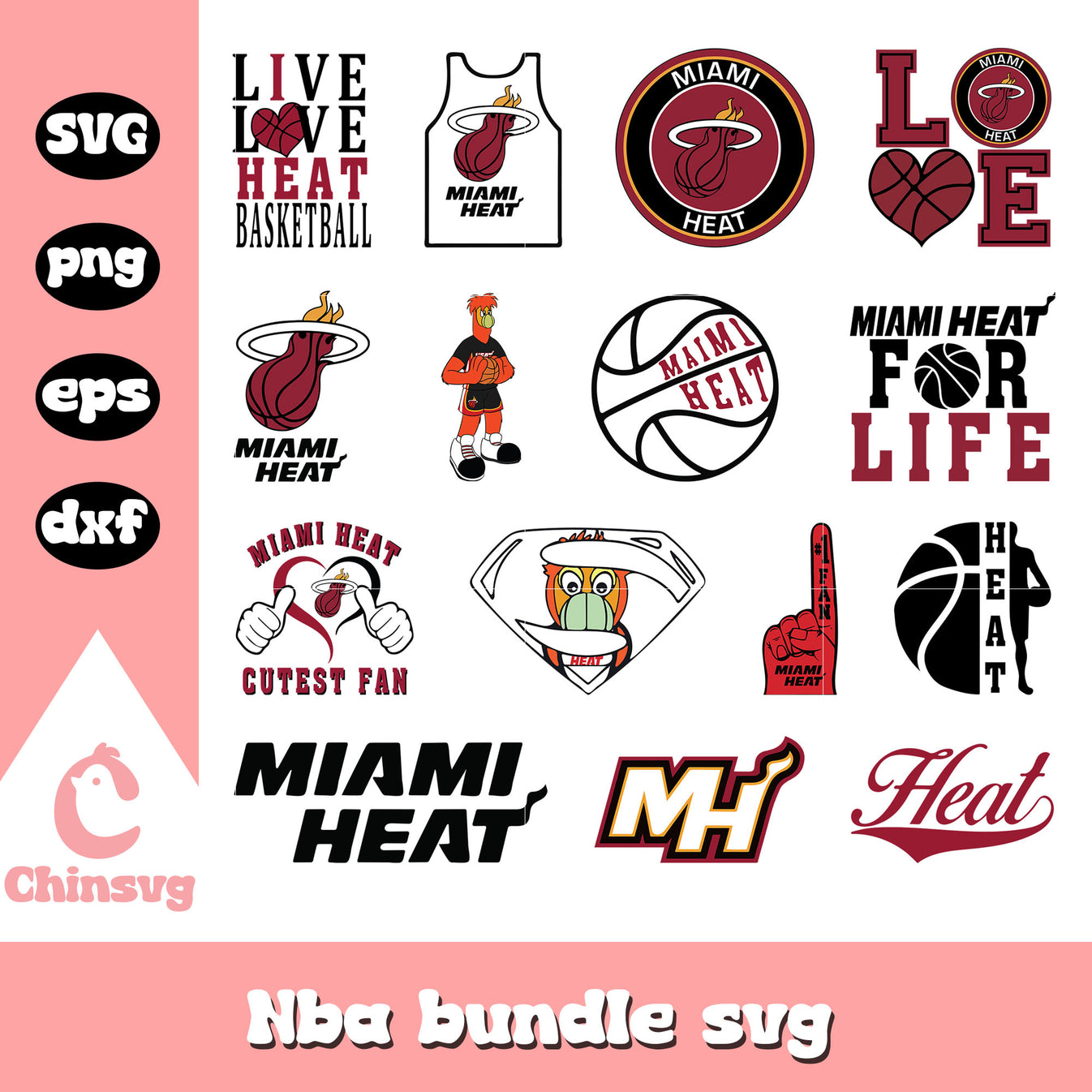 Miami Heat logo nba bundle svg, miami heat svg, nba logo svg – Chinsvg
