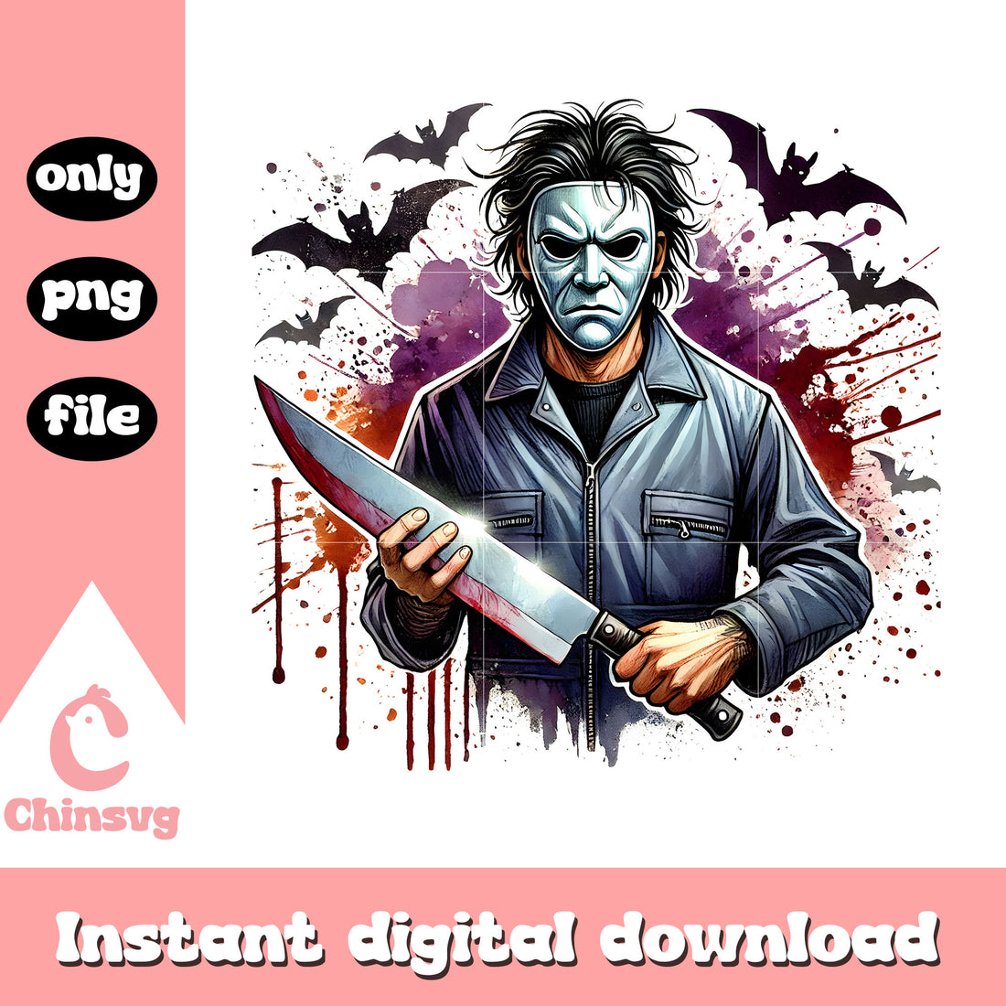 Michael myers hand knife blood horror design png, halloween movie png ...