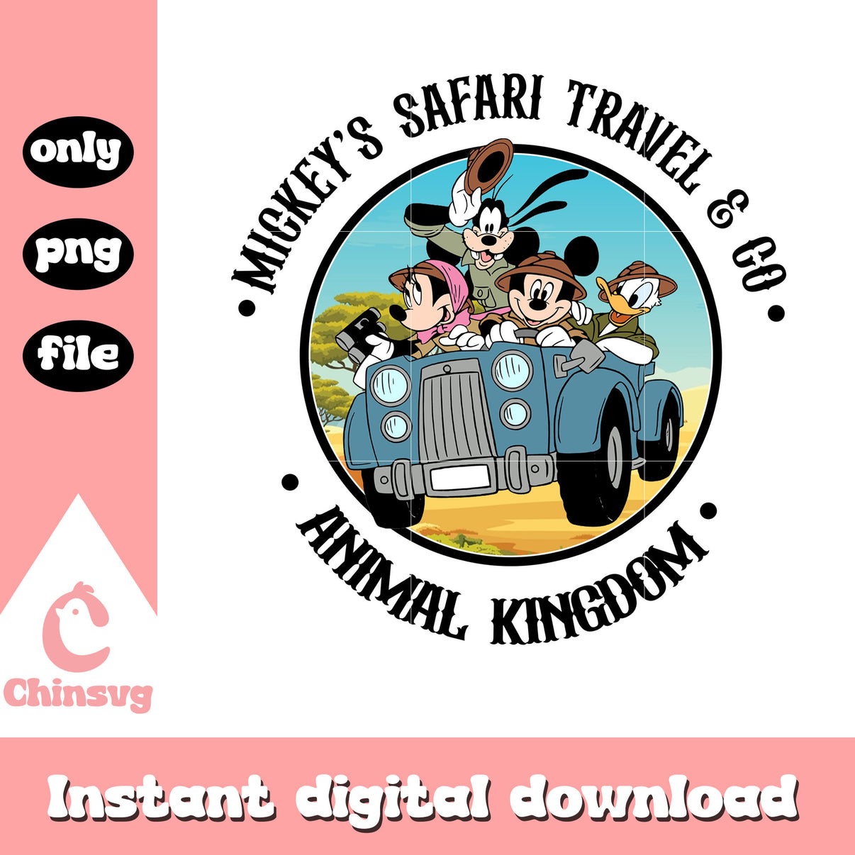 Mickey's safari travel co design png, mickey and friends png – Chinsvg