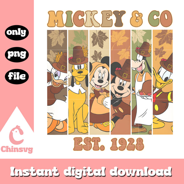Mickey and co est 1928 collage picture design png, disney mickey png ...