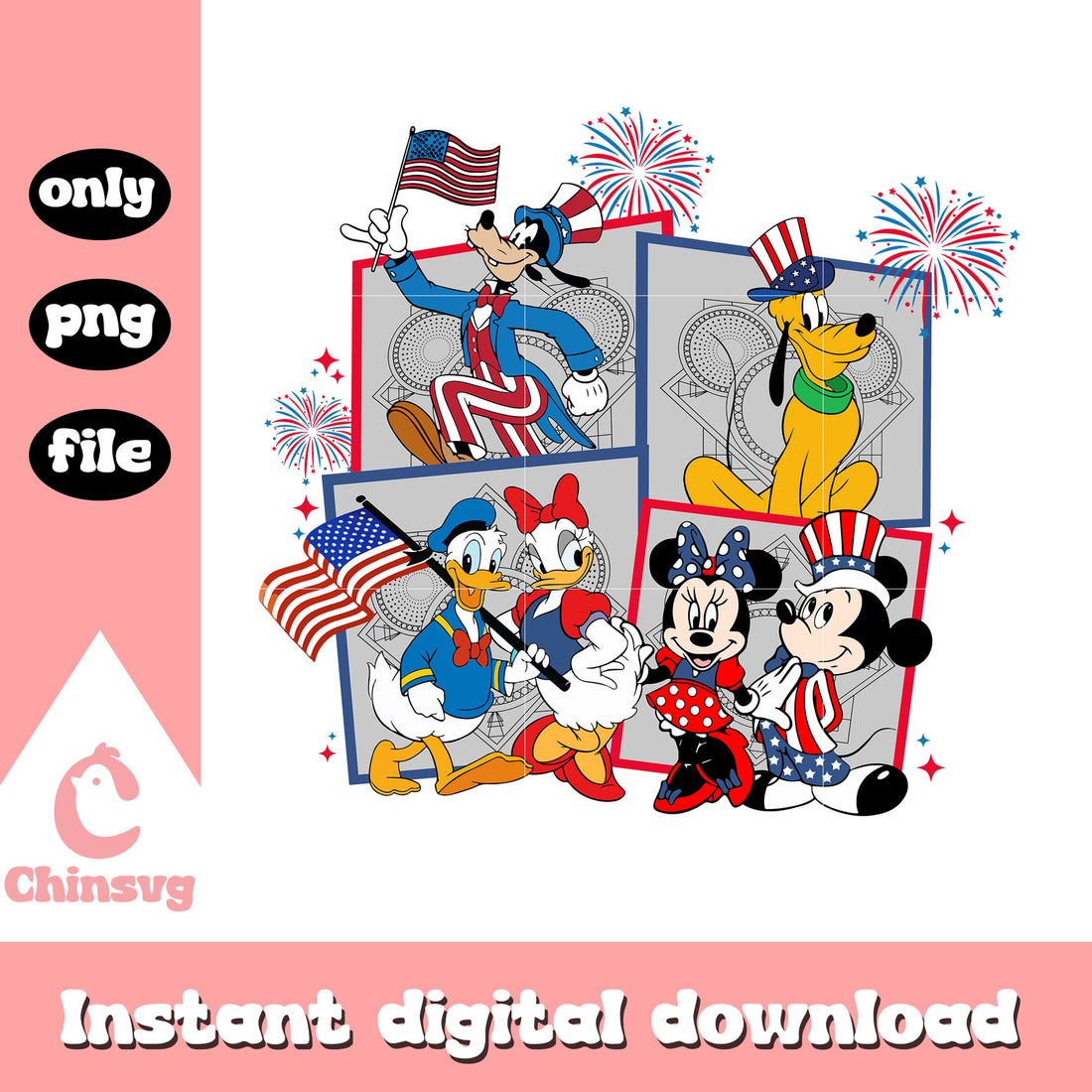 Mickey and friends freedom day png, Mickey mouse independence day png ...