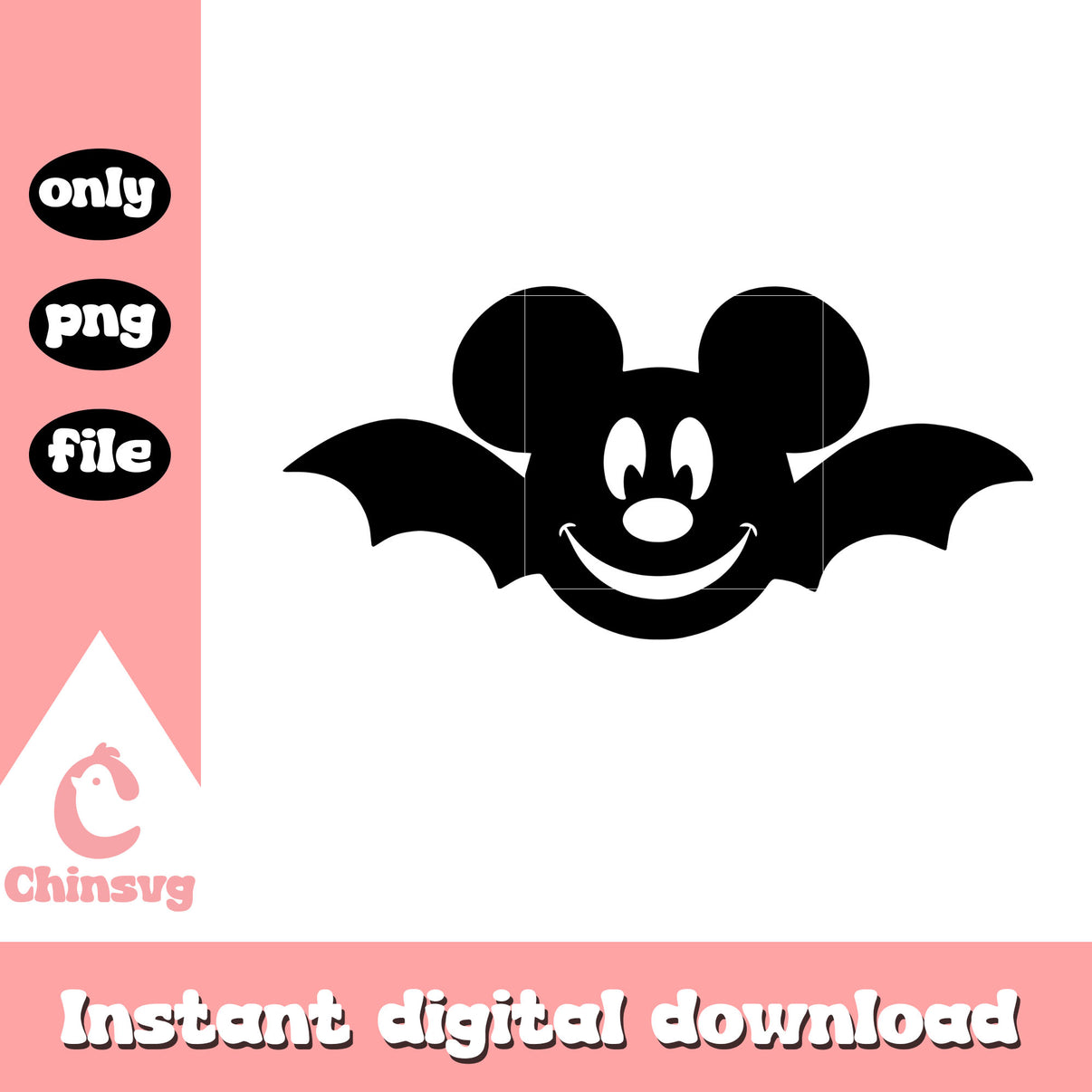 Mickey bat logo design png, mickey face png, halloween vibes png – Chinsvg