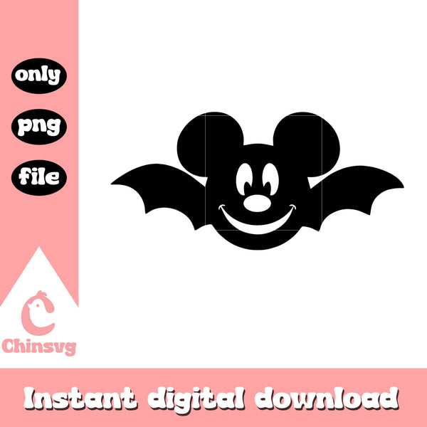 Mickey bat logo design png, mickey face png, halloween vibes png – Chinsvg