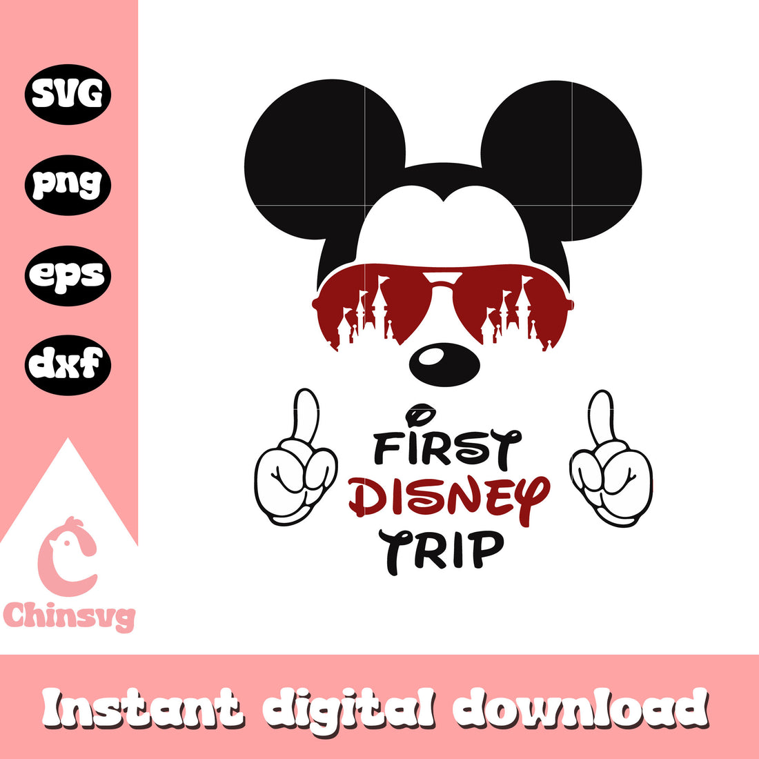 Mickey glasses first disney trip design svg, mickey face svg – Chinsvg