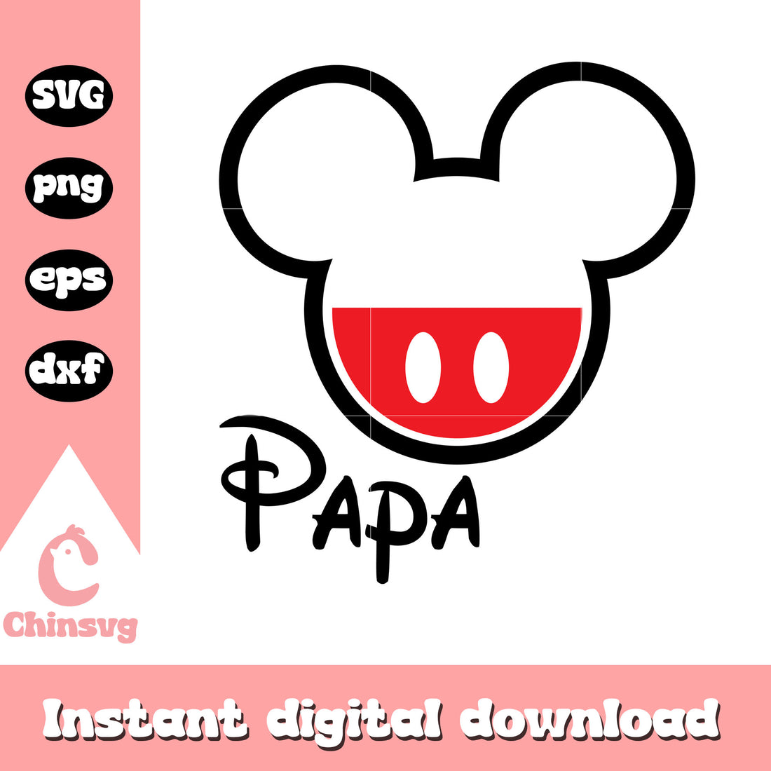 Mickey head papa design svg, mickey mouse head svg, mickey mouse svg ...