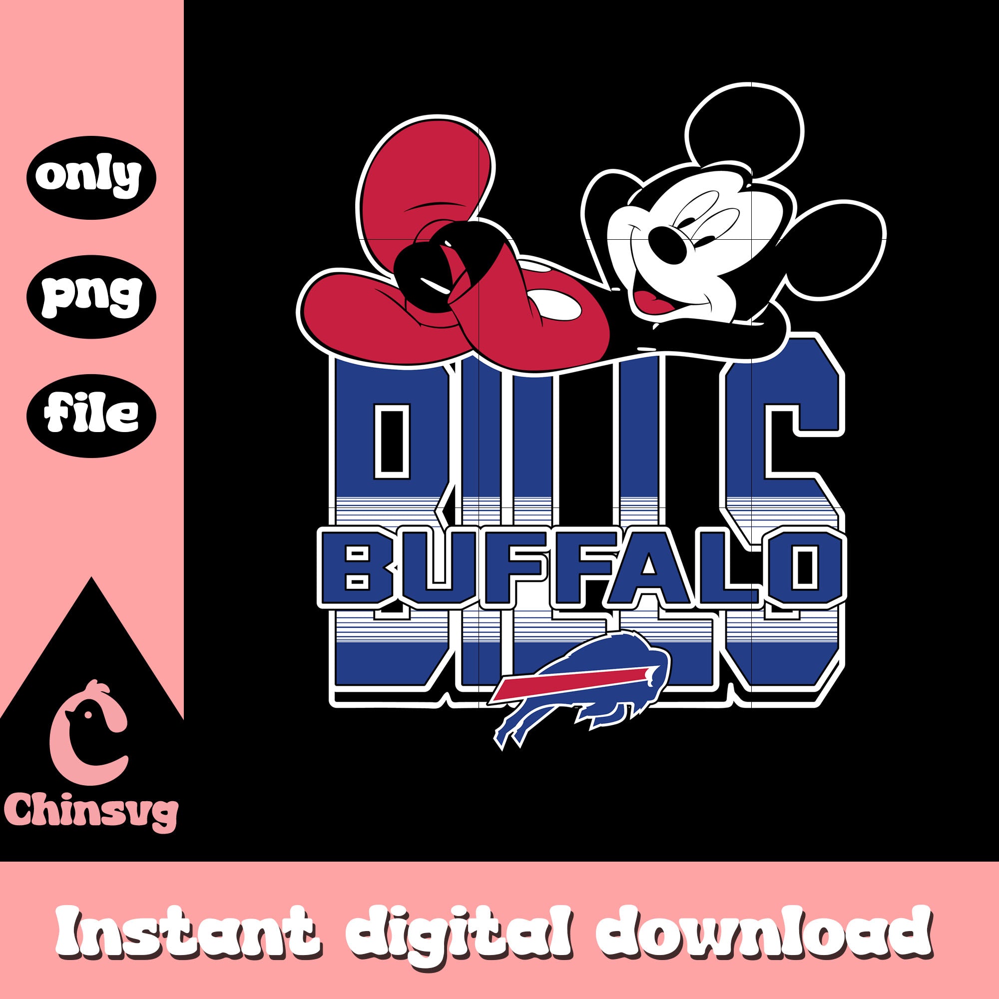 Mickey mouse and Buffalo Bills football team svg, disney mickey svg ...