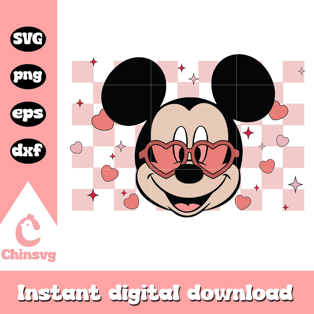 Mickey mouse glasses valentine svg, disney valentine svg – Chinsvg