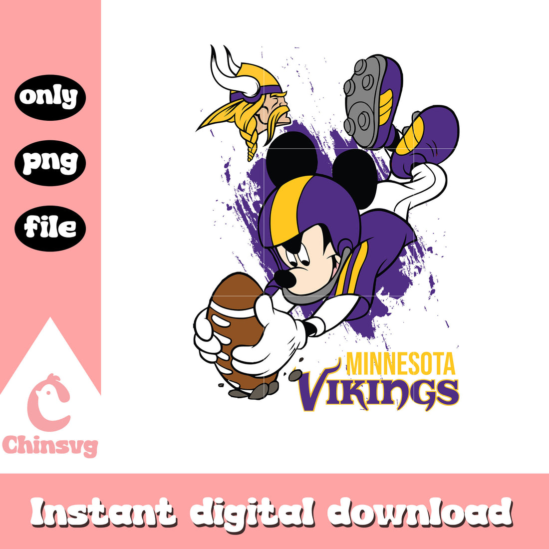 Mickey mouse on the minnesota vikings football team png, nfl png – Chinsvg