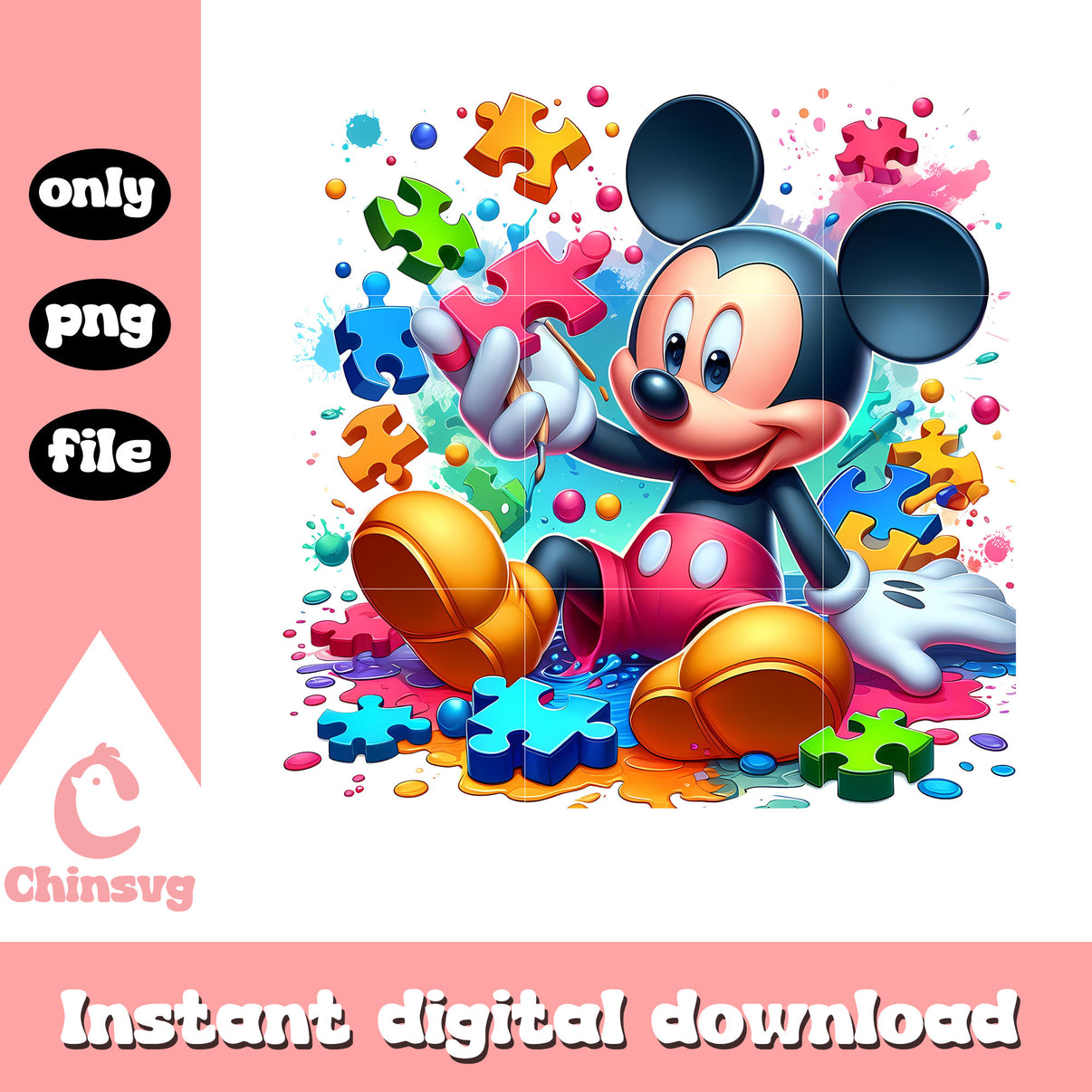 Mickey puzzle piece autism awareness png, autism awareness day png ...