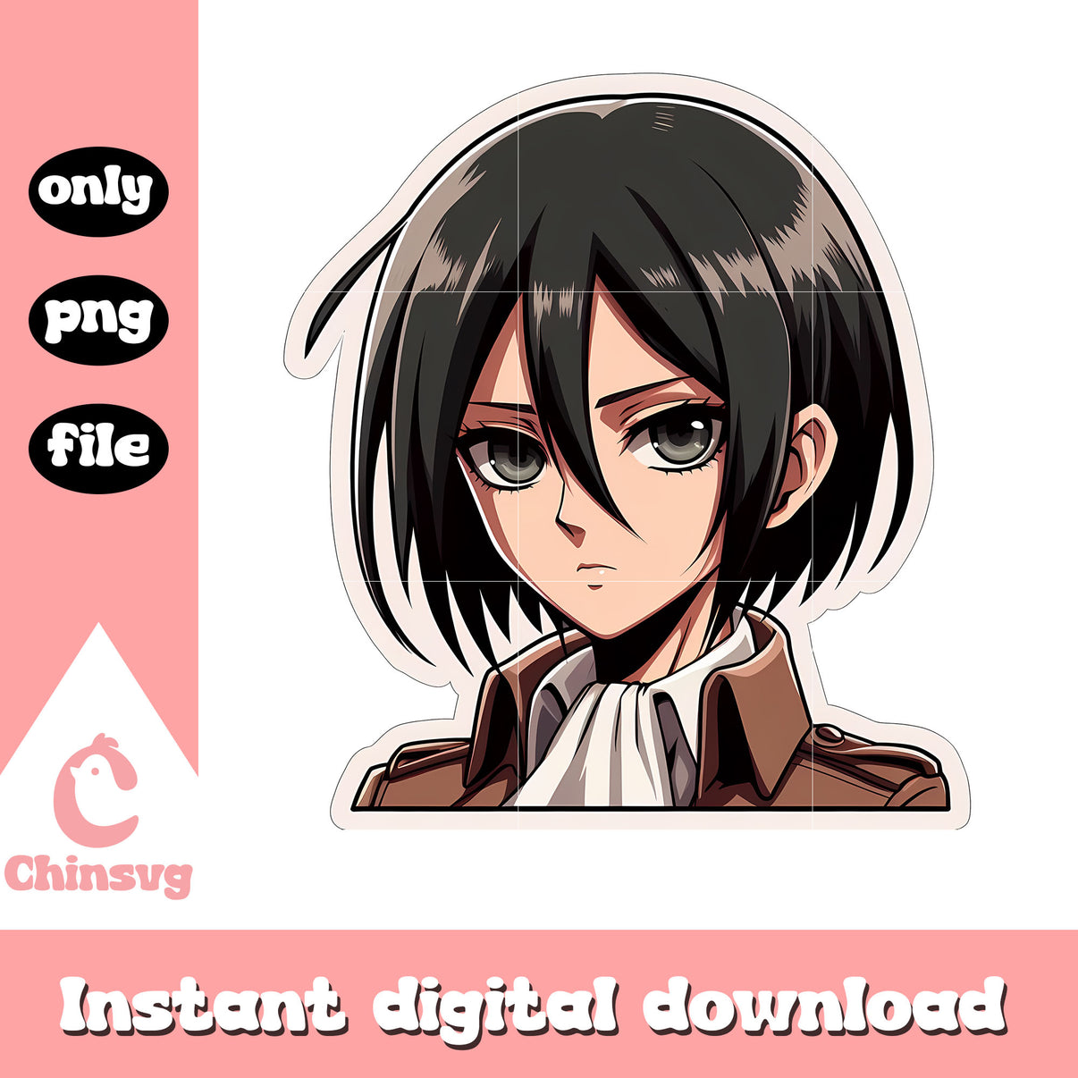 Mikasa face clipping png, mikasa ackerman png, AOT anime png – Chinsvg