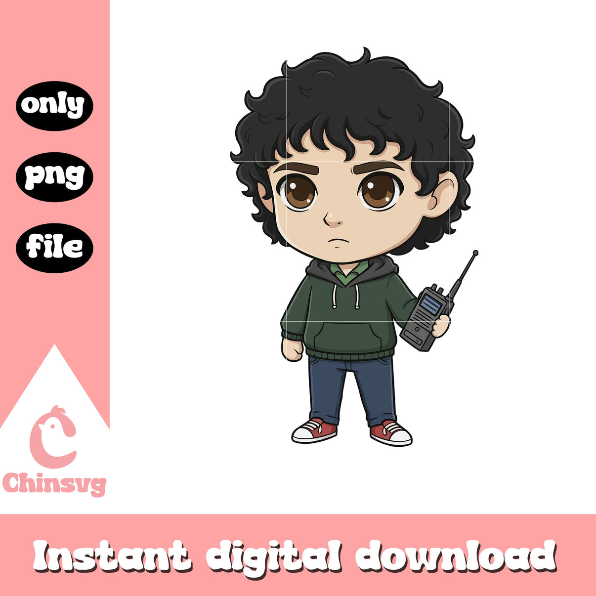 Mike character chibi design png, mike stranger things png – Chinsvg