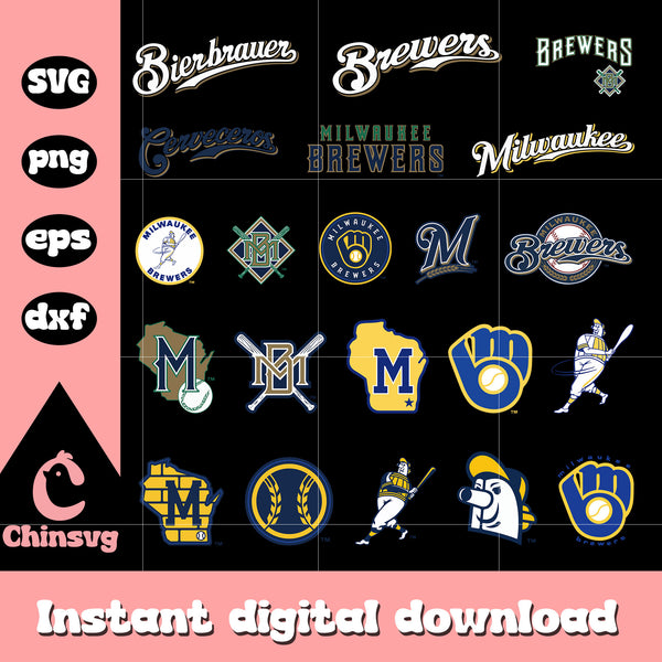 Milwaukee brewers logo design bundle svg, milwaukee brewers svg – Chinsvg