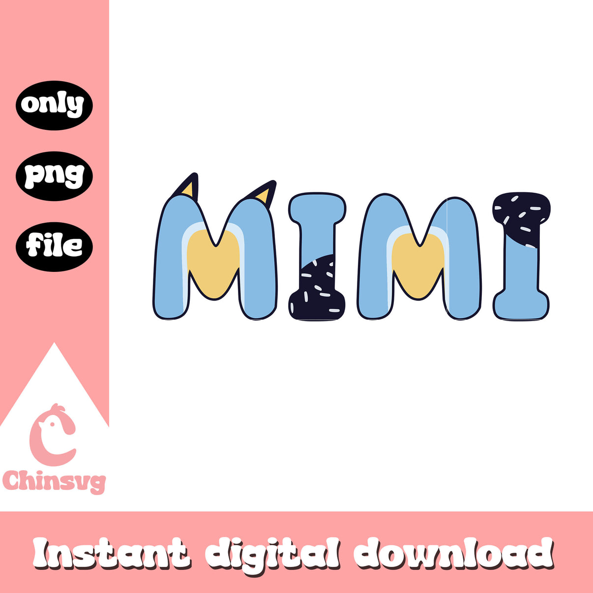 Mimi bluey font design png, bluey cartoon png, font png – Chinsvg