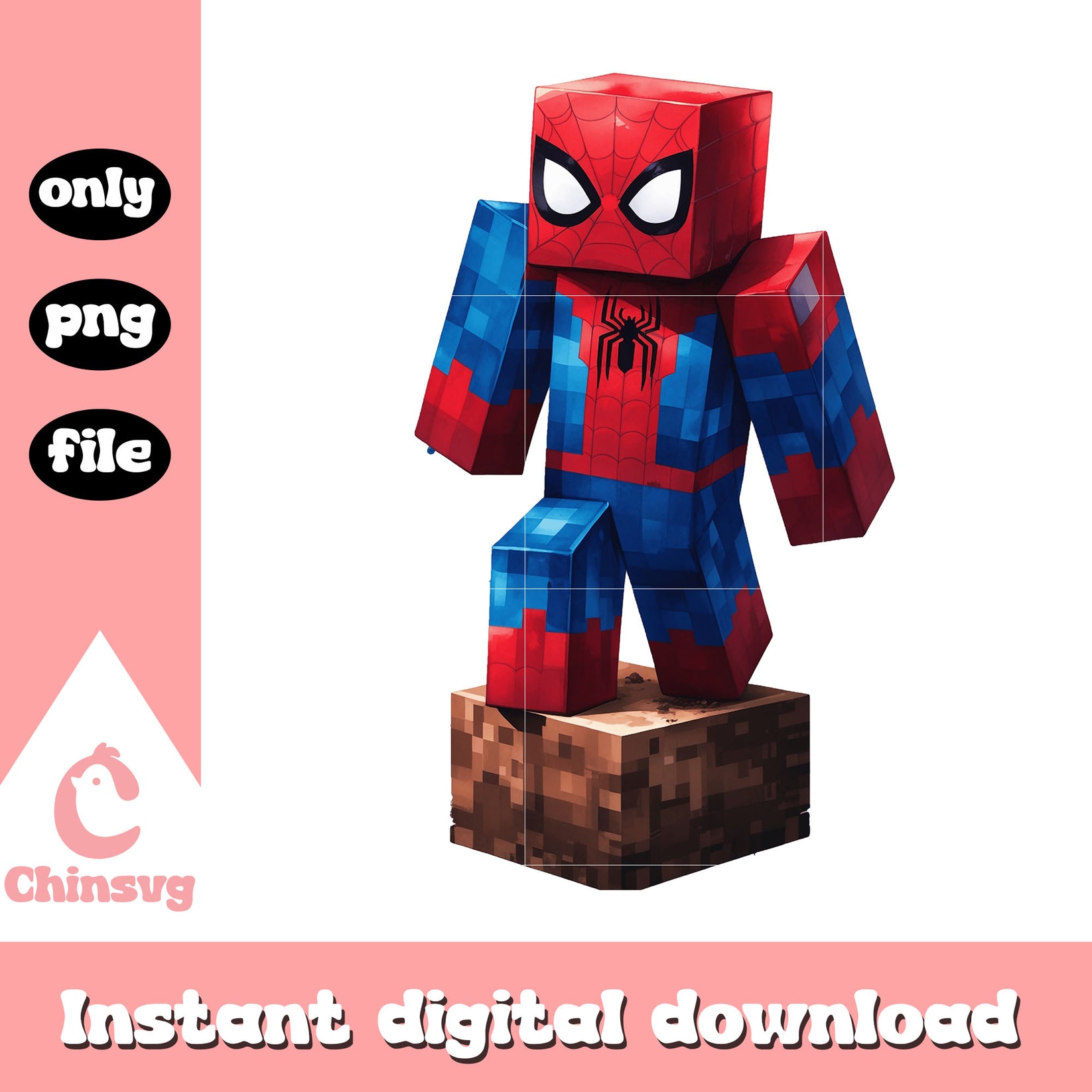 Minecraft Spider man design png, spider man minecraft png – Chinsvg