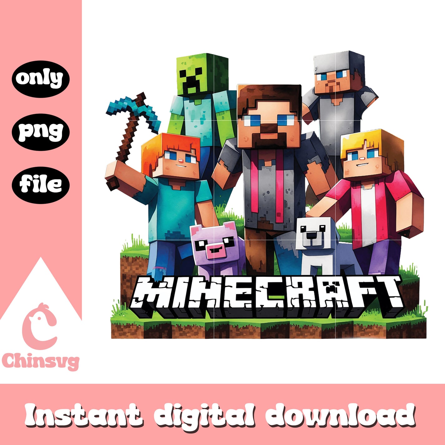 Minecraft character logo design png, minecraft games png – Chinsvg