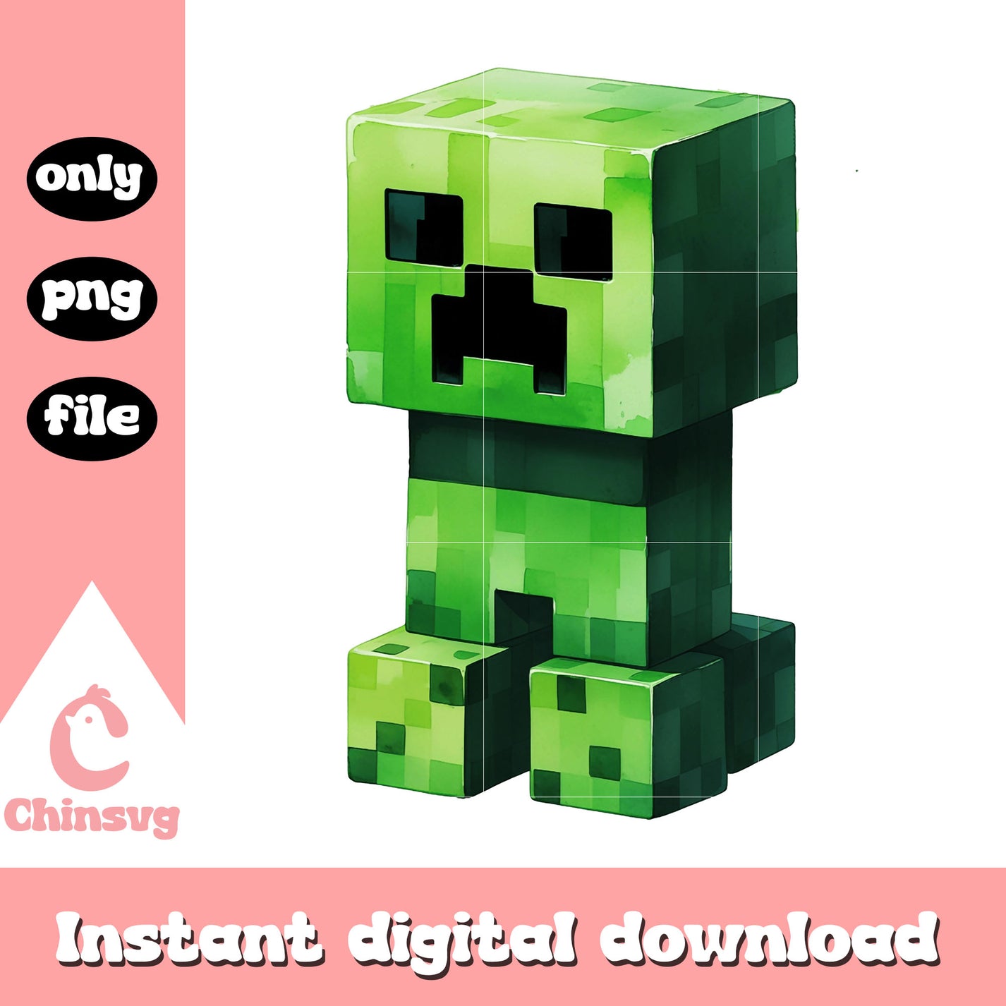 Minecraft creeper chibi design png, creeper character png – Chinsvg