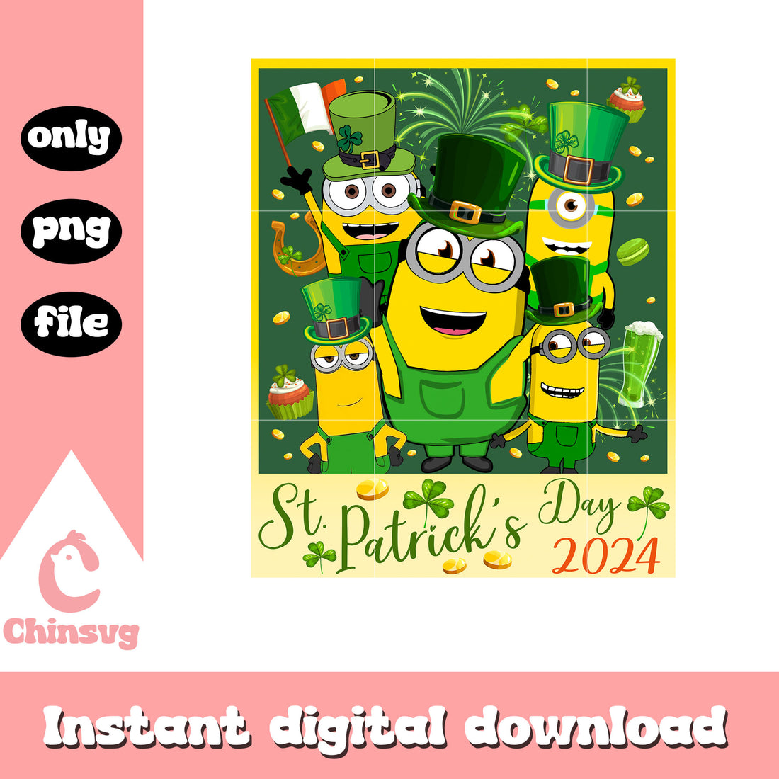 Minions st.patrick day 2024 png, happy saint patricks day png – Chinsvg
