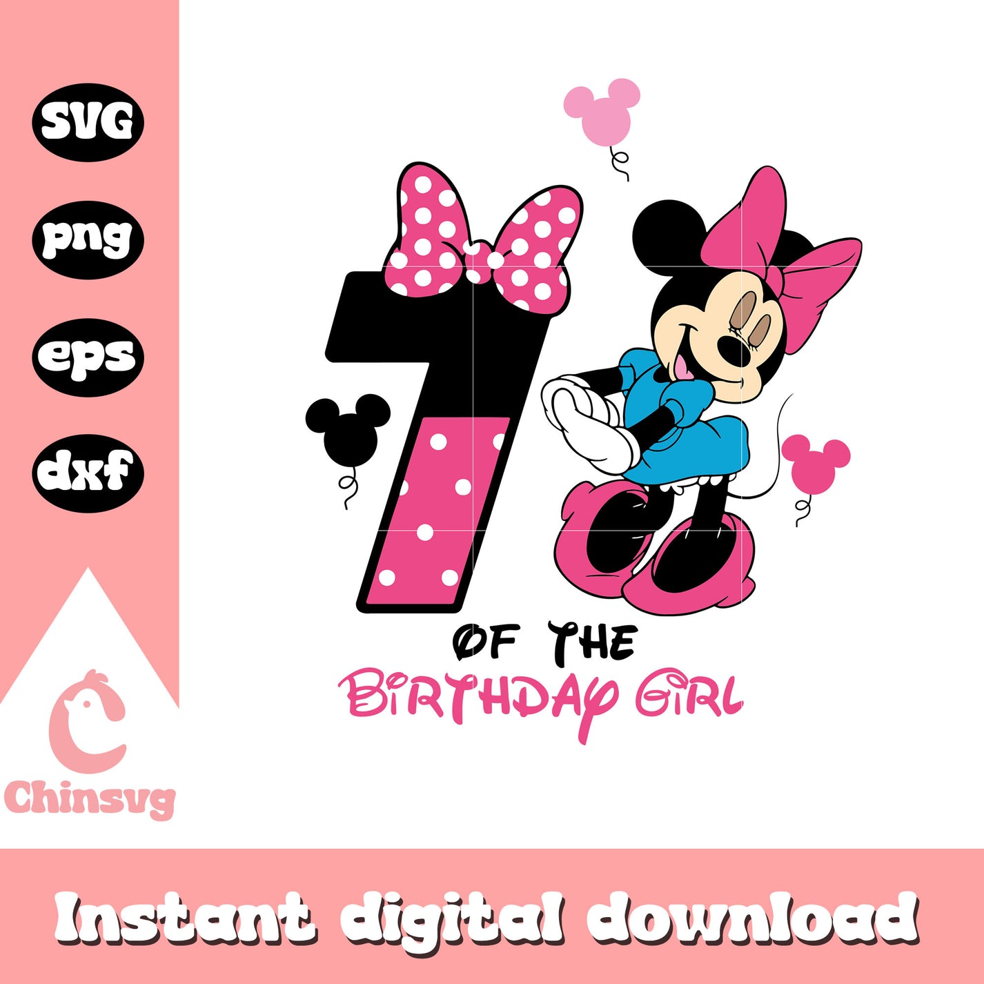 Minnie 7th of the birthday girl svg, minnie mouse happy birthday svg ...