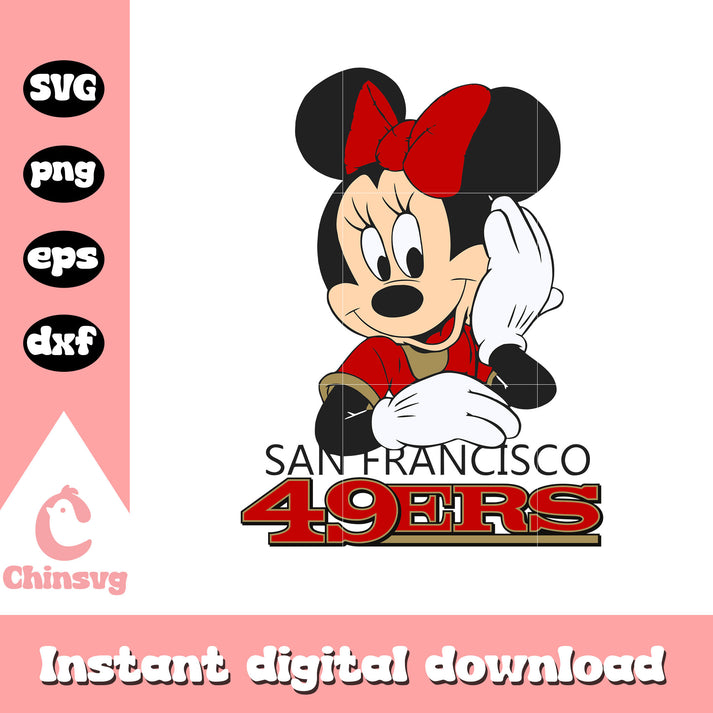 Minnie San Francisco 49ers svg, ncaa team svg, valentine svg – Chinsvg