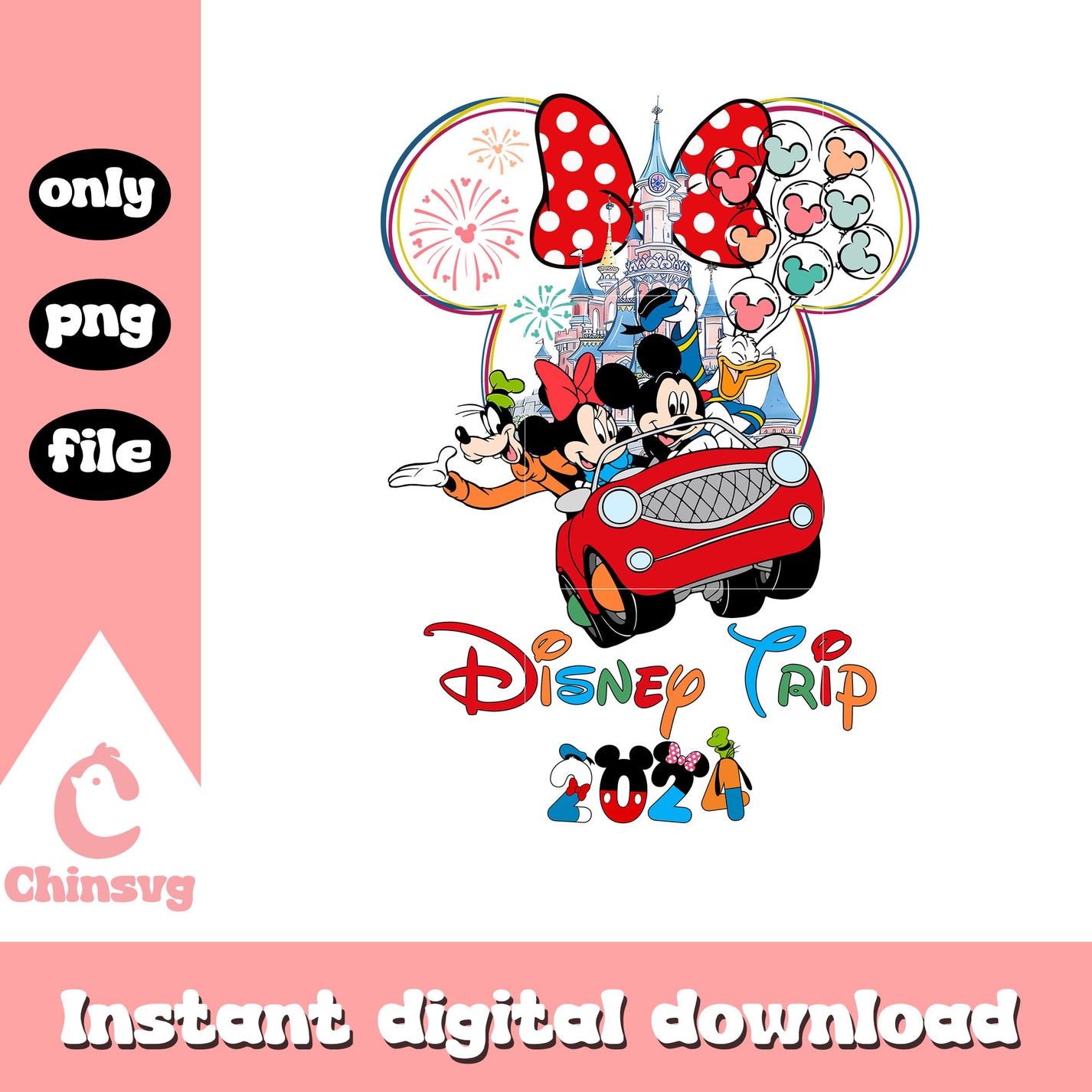 Minnie car disney trip 2024 png, disney trip png, mickey png – Chinsvg