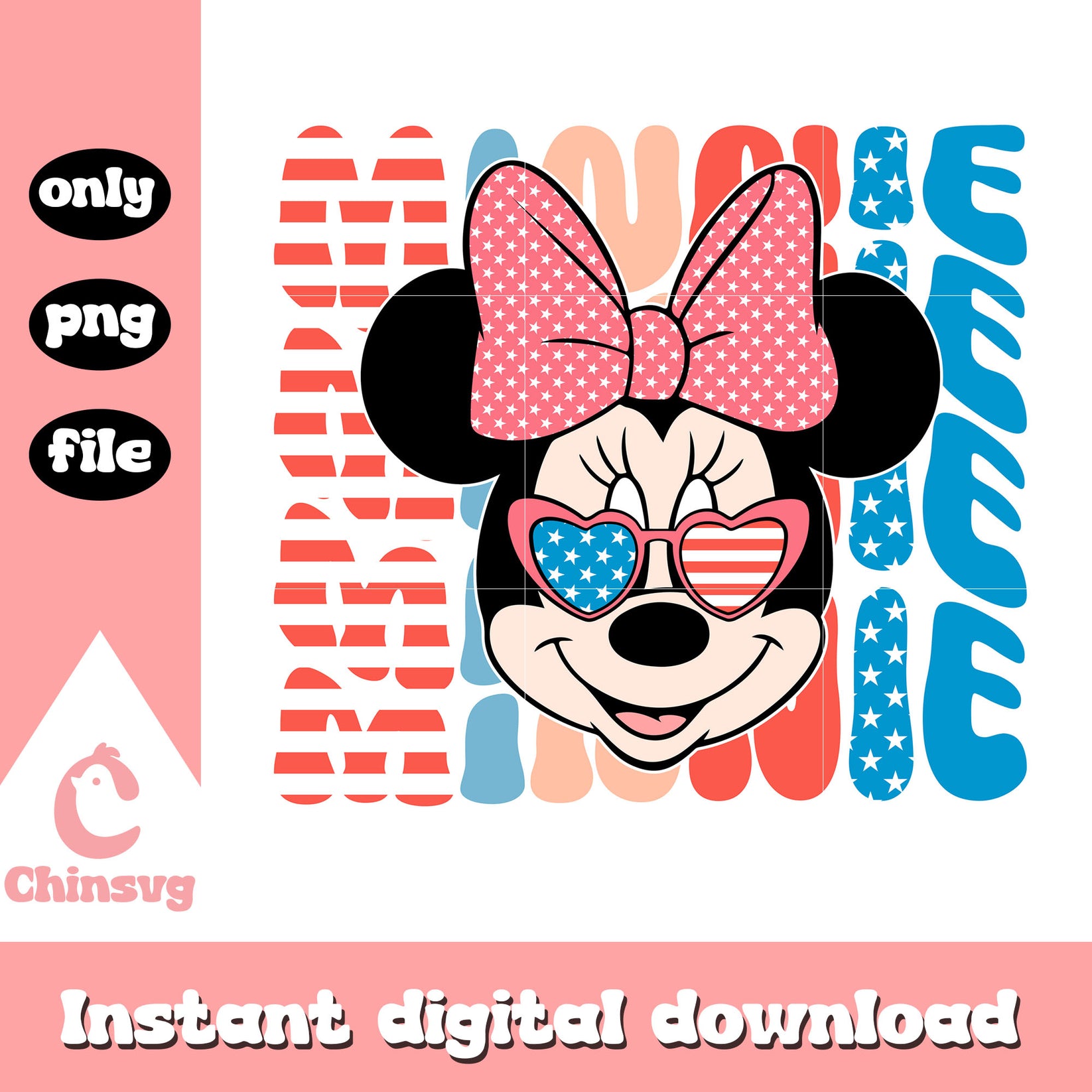 Minnie mouse face png, minnie july 4th vibe png, minnie face png – Chinsvg