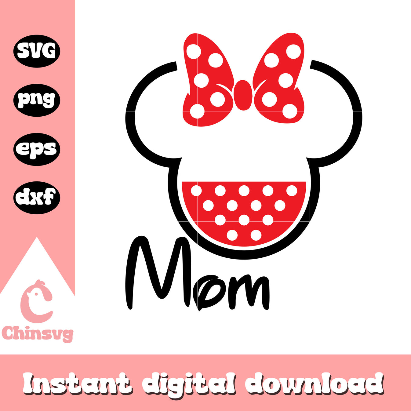 Minnie mouse head mom svg, minnie mouse head svg, disney minnie mouse ...