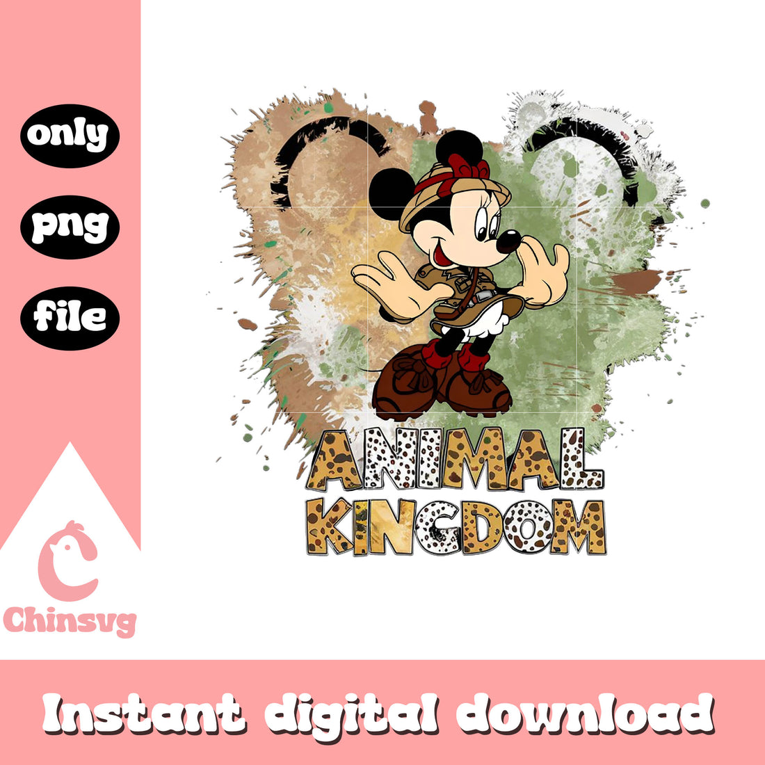 Minnie mouse leopard pattern design png, animal kingdom png – Chinsvg