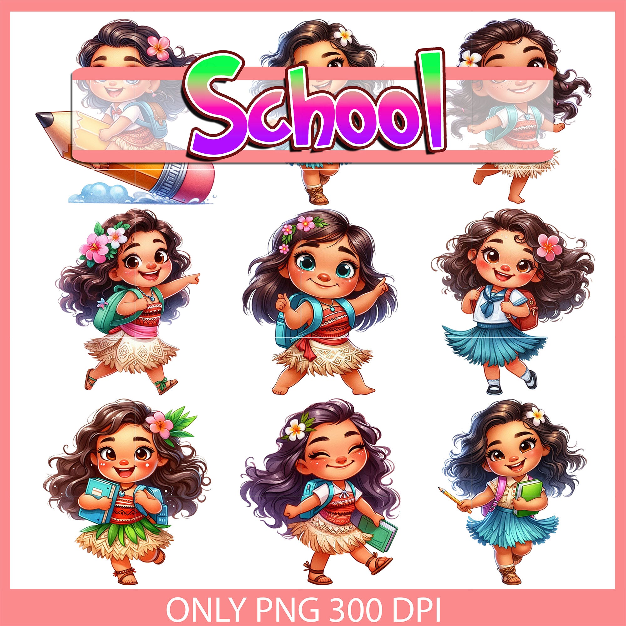 Moana back to school design bundle png, moana disney png – Chinsvg