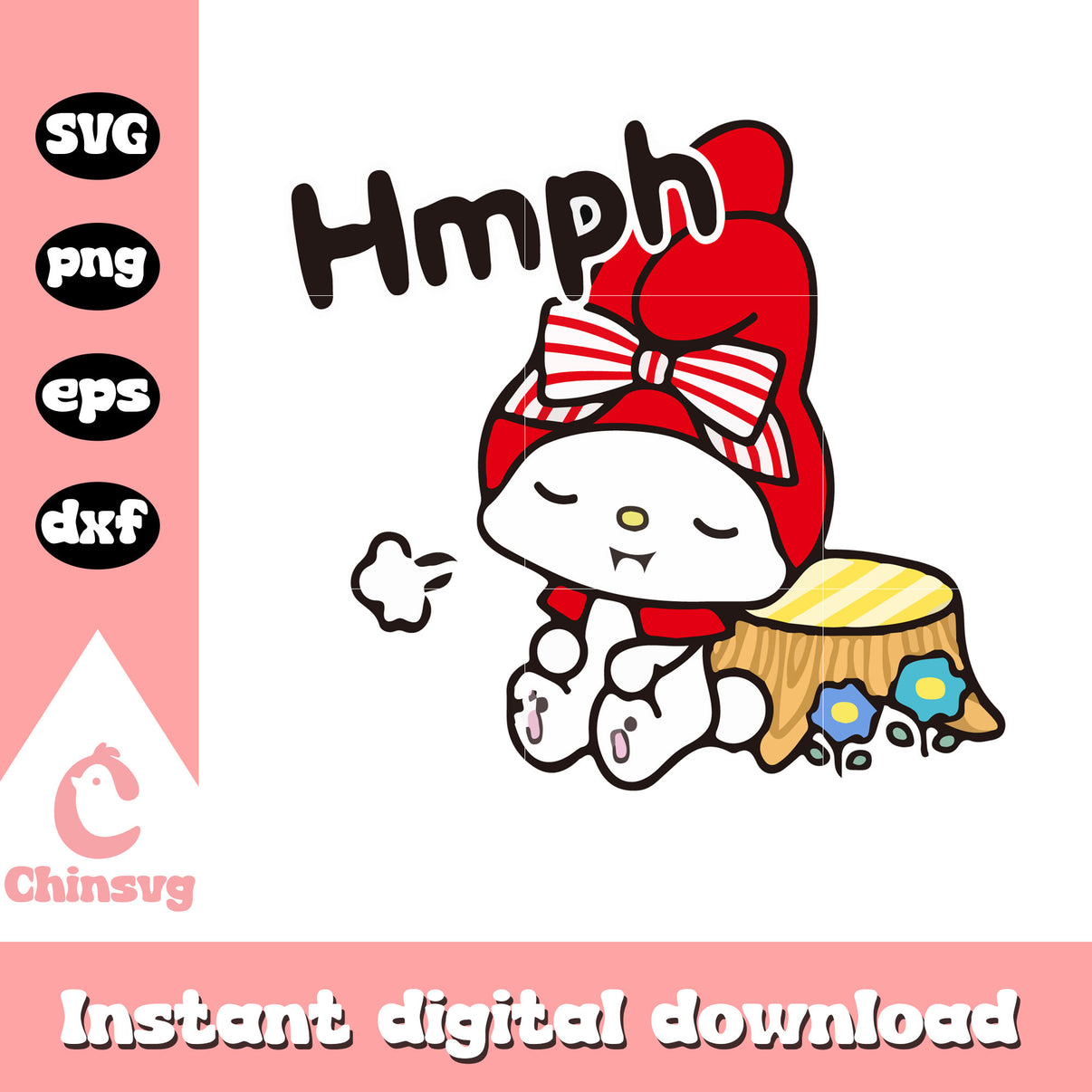 My melody cartoon hmph svg, my melody sanrio svg, sanrio cartoon svg ...