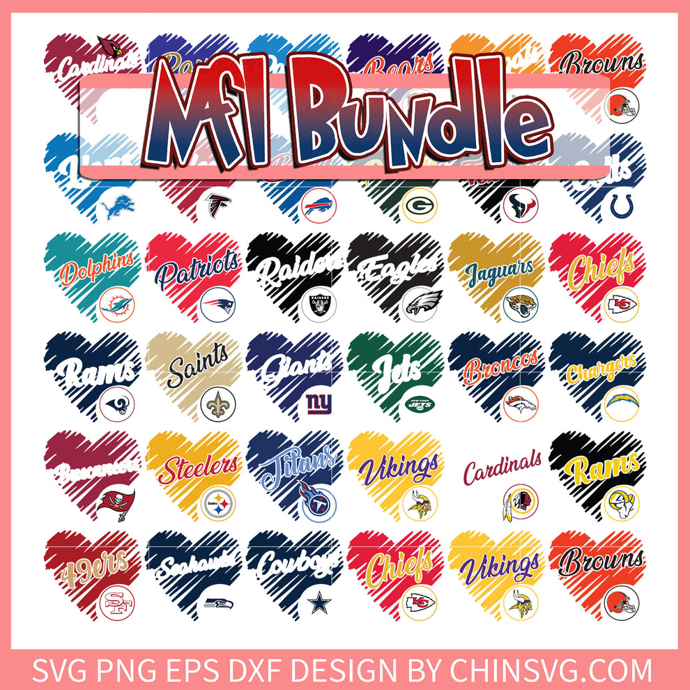 NFL team heart logo bundle design svg, nfl teams svg – Chinsvg