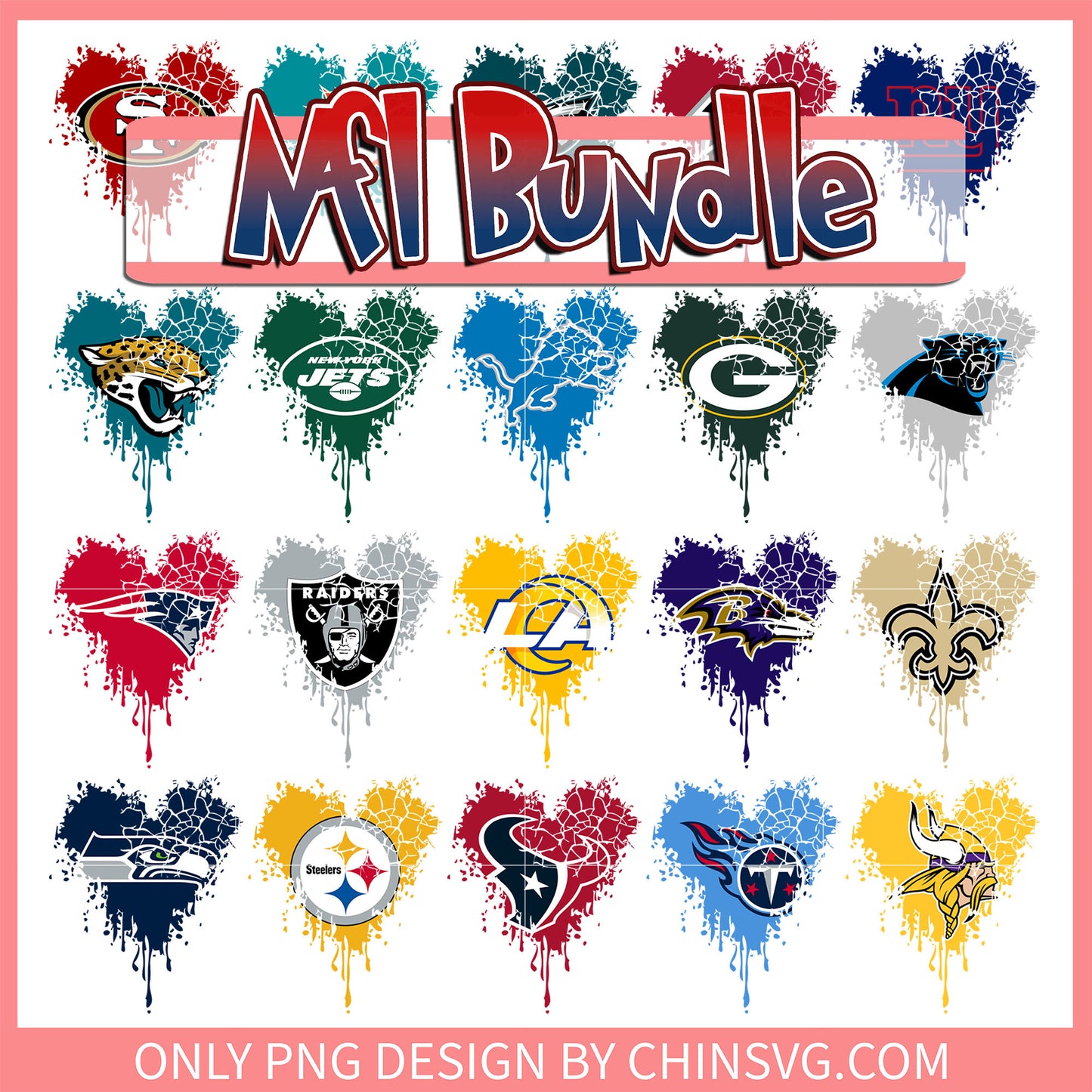 Nfl heart water dropping bundle png, all 32 nfl team logos png – Chinsvg