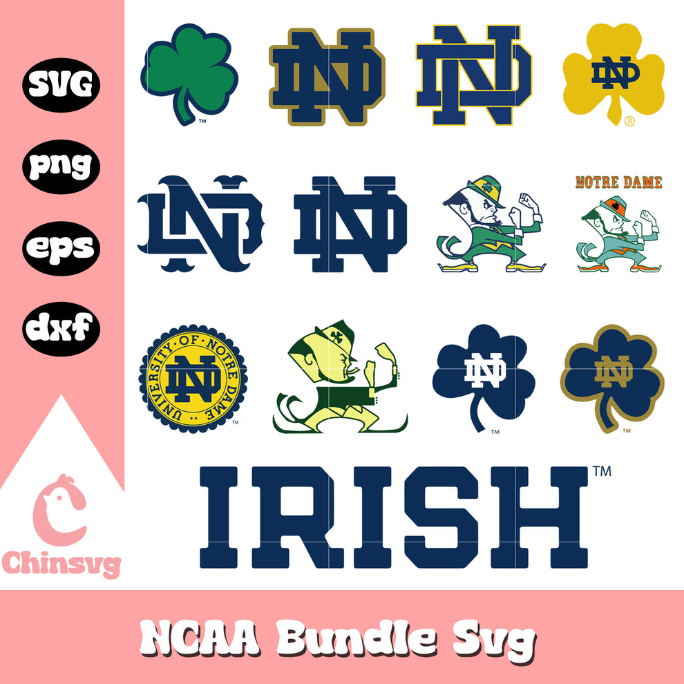 Notre Dame Fighting Irish logo bundle svg, Ncaa logo svg – Chinsvg