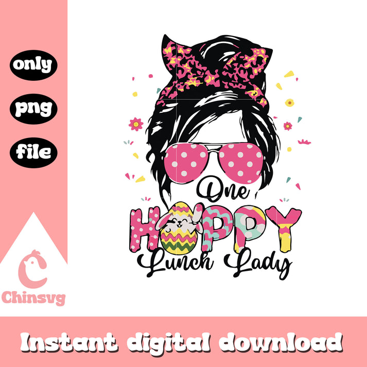 One hoppy lunch lady easter png, easter png, messy bun png – Chinsvg