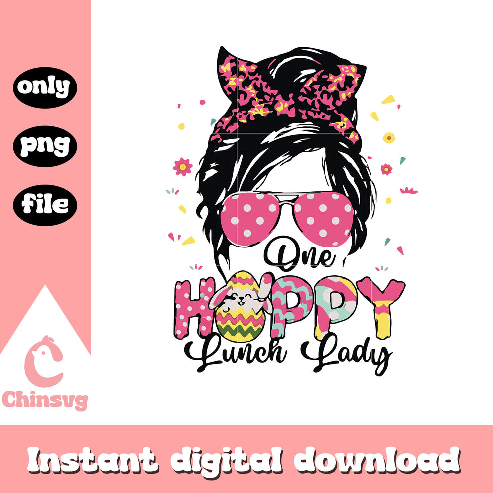One hoppy lunch lady easter png, easter png, messy bun png – Chinsvg