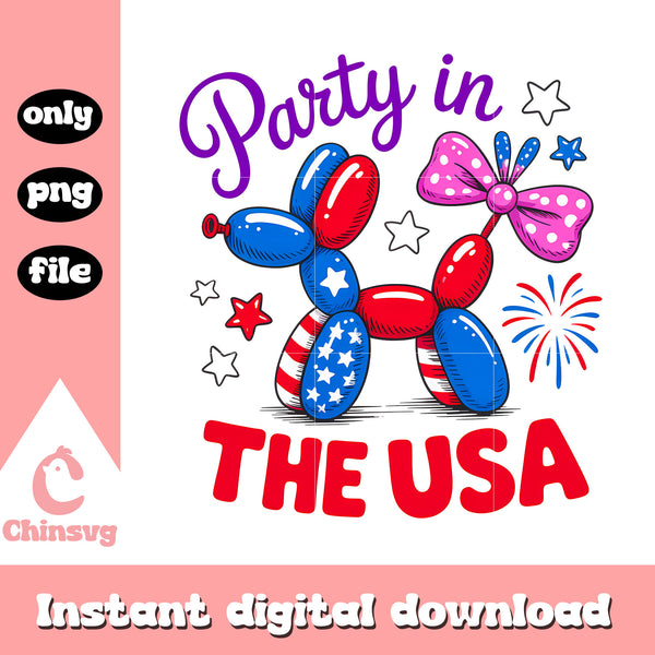 Party in the usa balloon dog png, the 4th of july usa png – Chinsvg