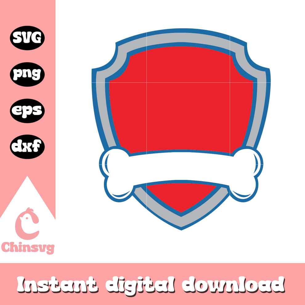 Paw patrol shield bone basic svg, paw patrol costume svg – Chinsvg