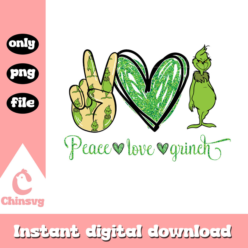 Peace love grinch green font design png, grinch image png – Chinsvg