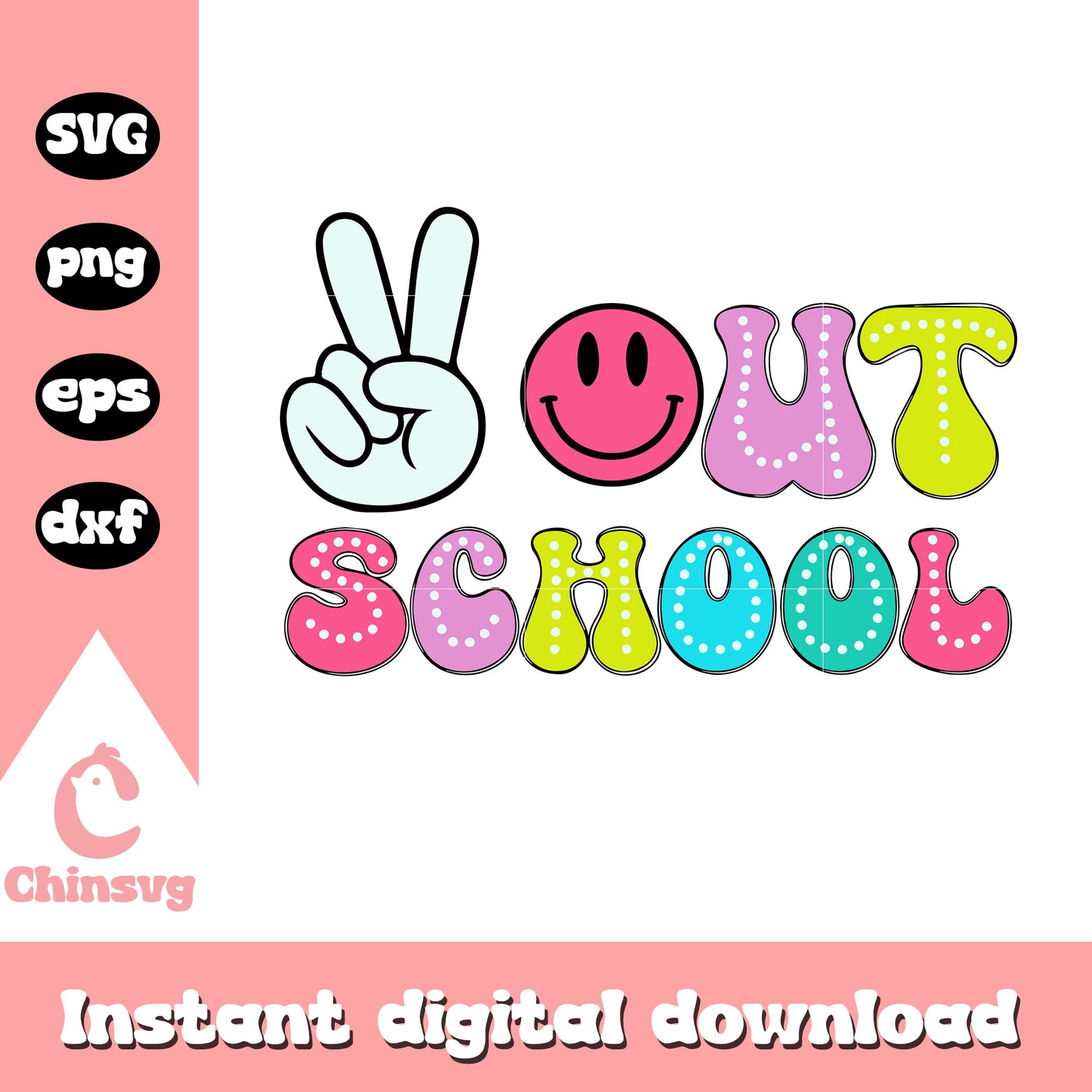 Peace out school smiley emoji svg, smile emoji svg, school svg – Chinsvg