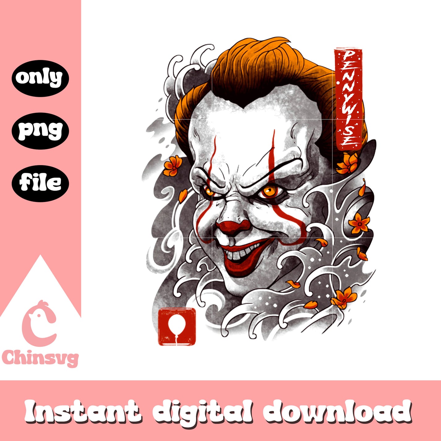 Pennywise mask horror design png, pennywise horror png – Chinsvg