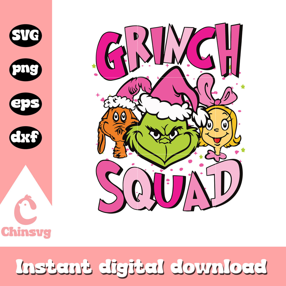 Pink grinch squad friends design svg, grinch and friends svg – Chinsvg