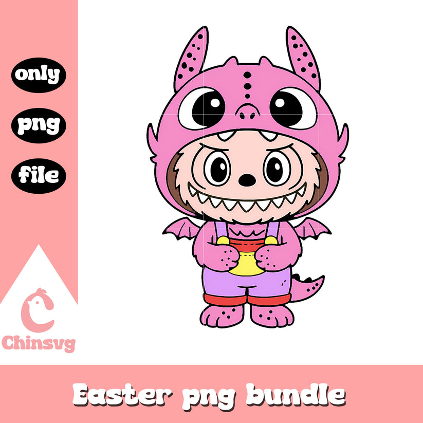 Pink baby dragon labubu cute doll png, labubu coloring png – Chinsvg