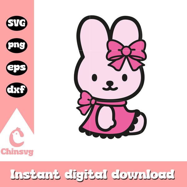 Pink bunny of hello kitty svg design, hello kitty bunny friend svg ...