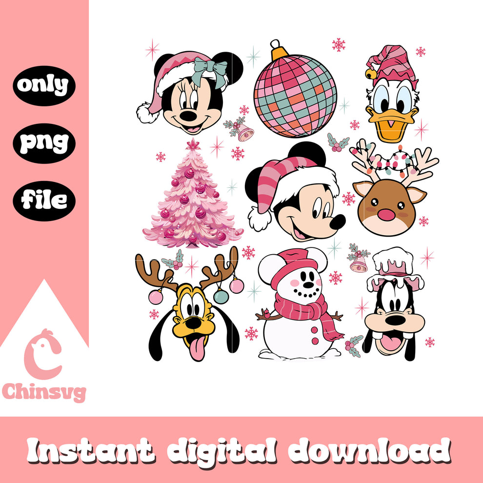 Pink christmas disney characters png, christmas tree png – Chinsvg