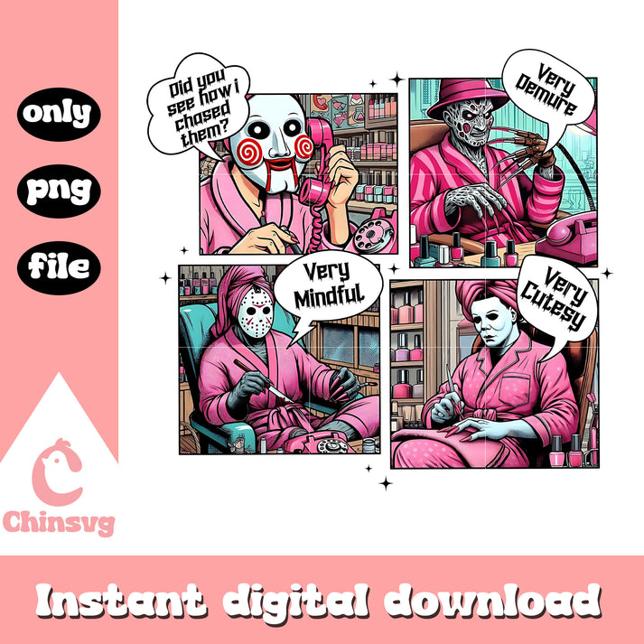 Pink halloween horror killers design png, scary movie halloween png ...