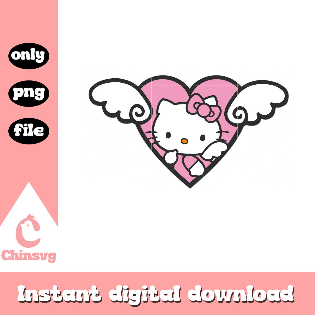 Pink heart hello kitty angel png, hello kitty sanrio png – Chinsvg
