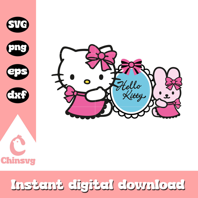 Pink hello kitty and mirror svg, hello kitty mirror svg – Chinsvg
