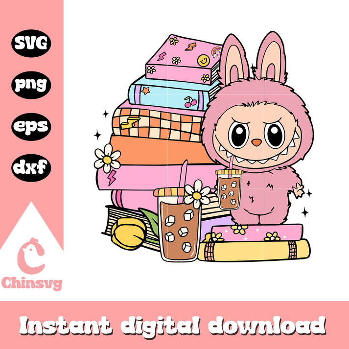Pink labubu back to school design svg, clipart labubu svg – Chinsvg