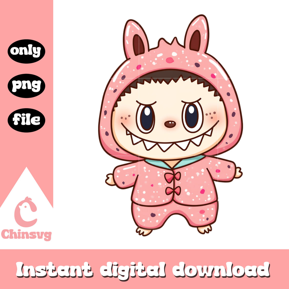 Pink labubu costume design png, labubu clothing png – Chinsvg