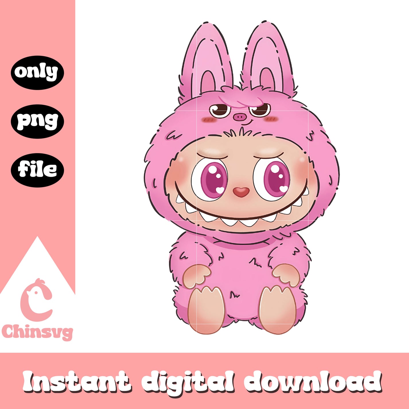 Pink labubu costume design png, pink labubu png, labubu art png – Chinsvg