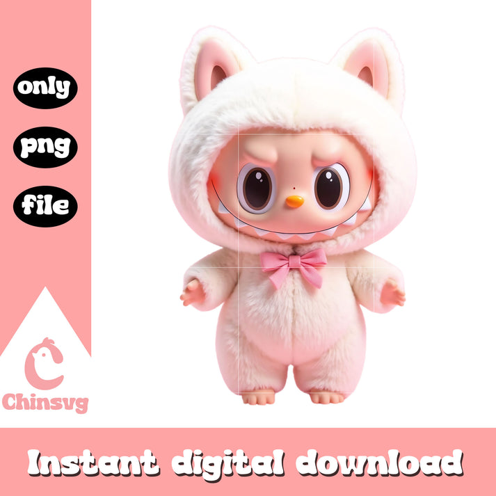 Pink labubu cute pig costume design png, labubu clothes png – Chinsvg
